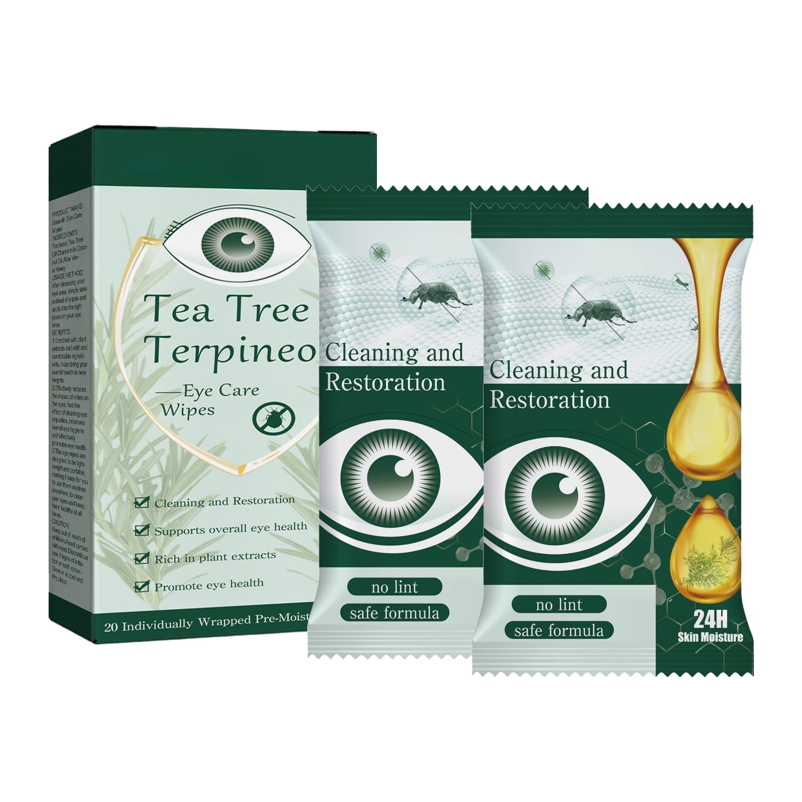 2 PACKS Anti-mite eye wipes | for itchy eyes, dry eyes, stye and ...