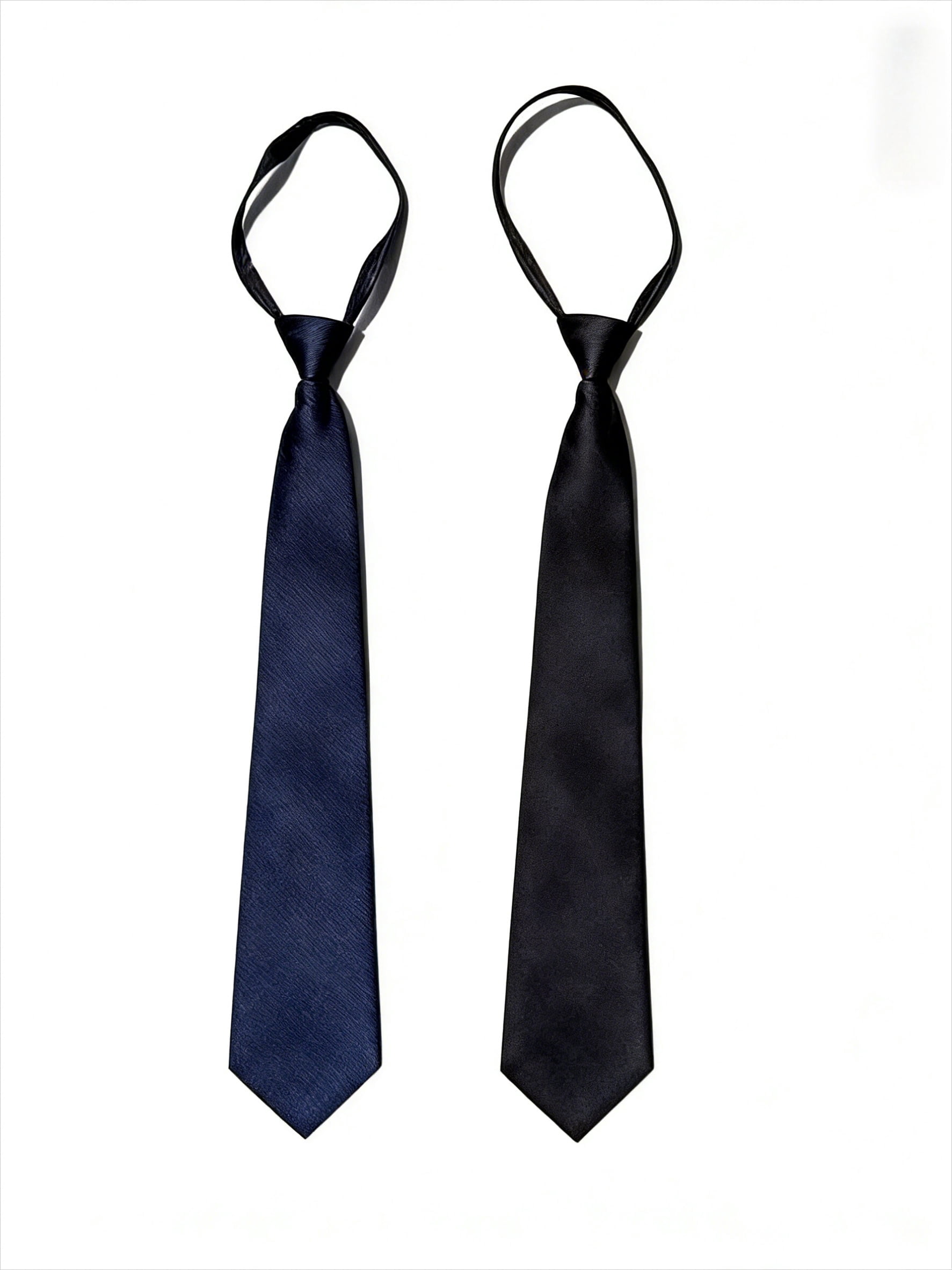 2 PACKS Pre Tied Adjustable Black Zipper Ties for Men 3.15" (8CM ...