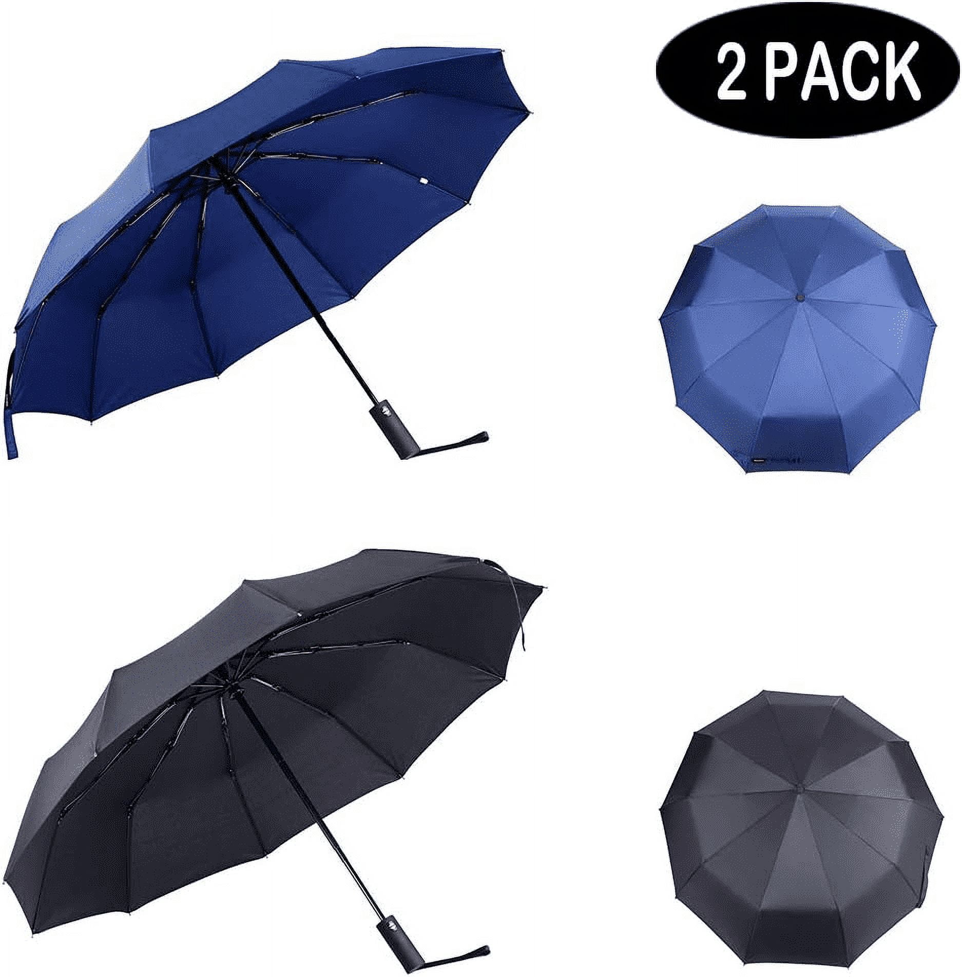 ZHUYING 2 PACKS Travel Umbrella Compact Windproof Automatic Umbrellas ...