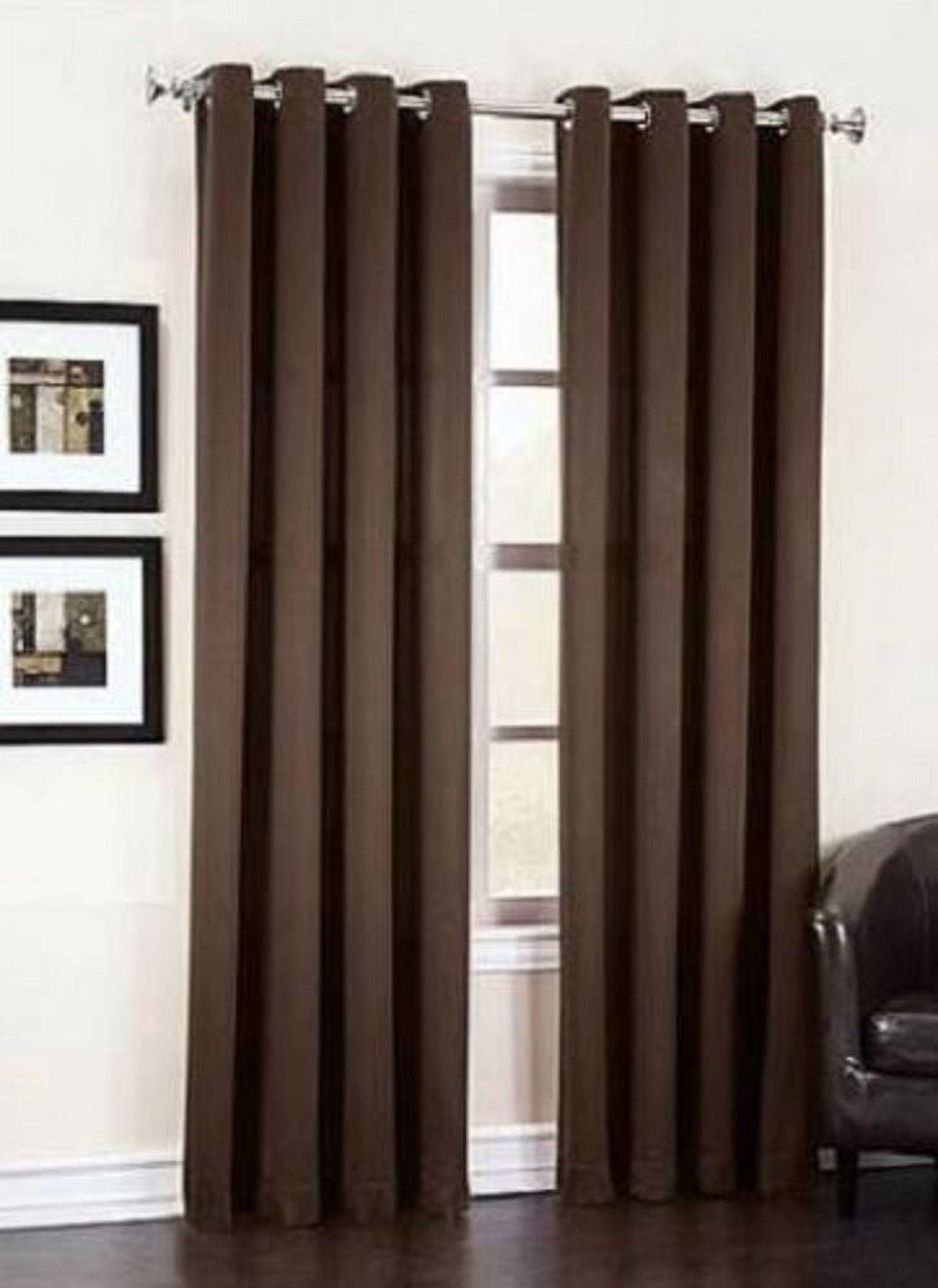 2 PANELS GROMMET FAUX SILK WINDOW CURTAINS DRAPE FOAM LINED BLACKOUT ...