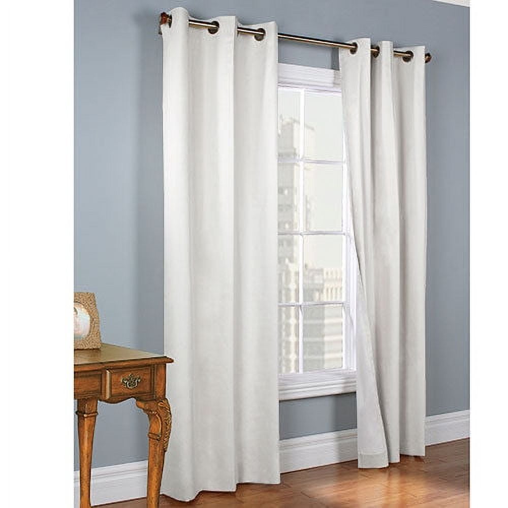 2 PANELS GROMMET FAUX SILK WINDOW CURTAINS DRAPE FOAM LINED BLACKOUT ...
