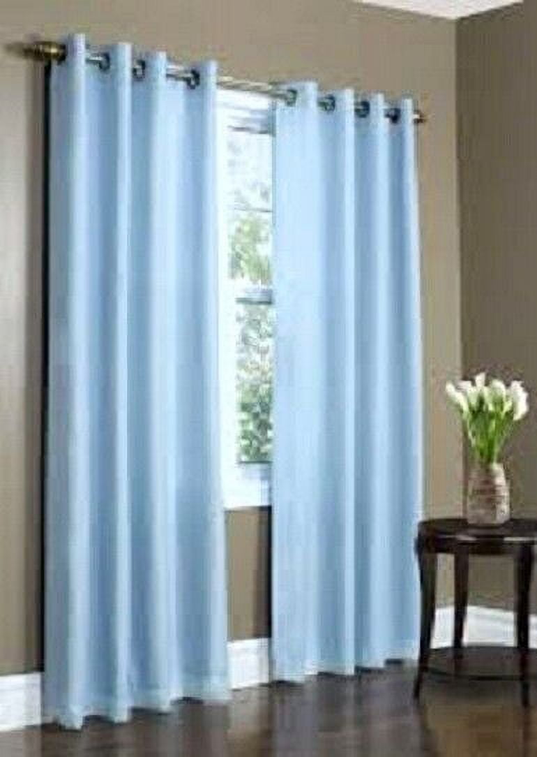 2 PANELS GROMMET FAUX SILK WINDOW CURTAINS DRAPE FOAM LINED BLACKOUT ...
