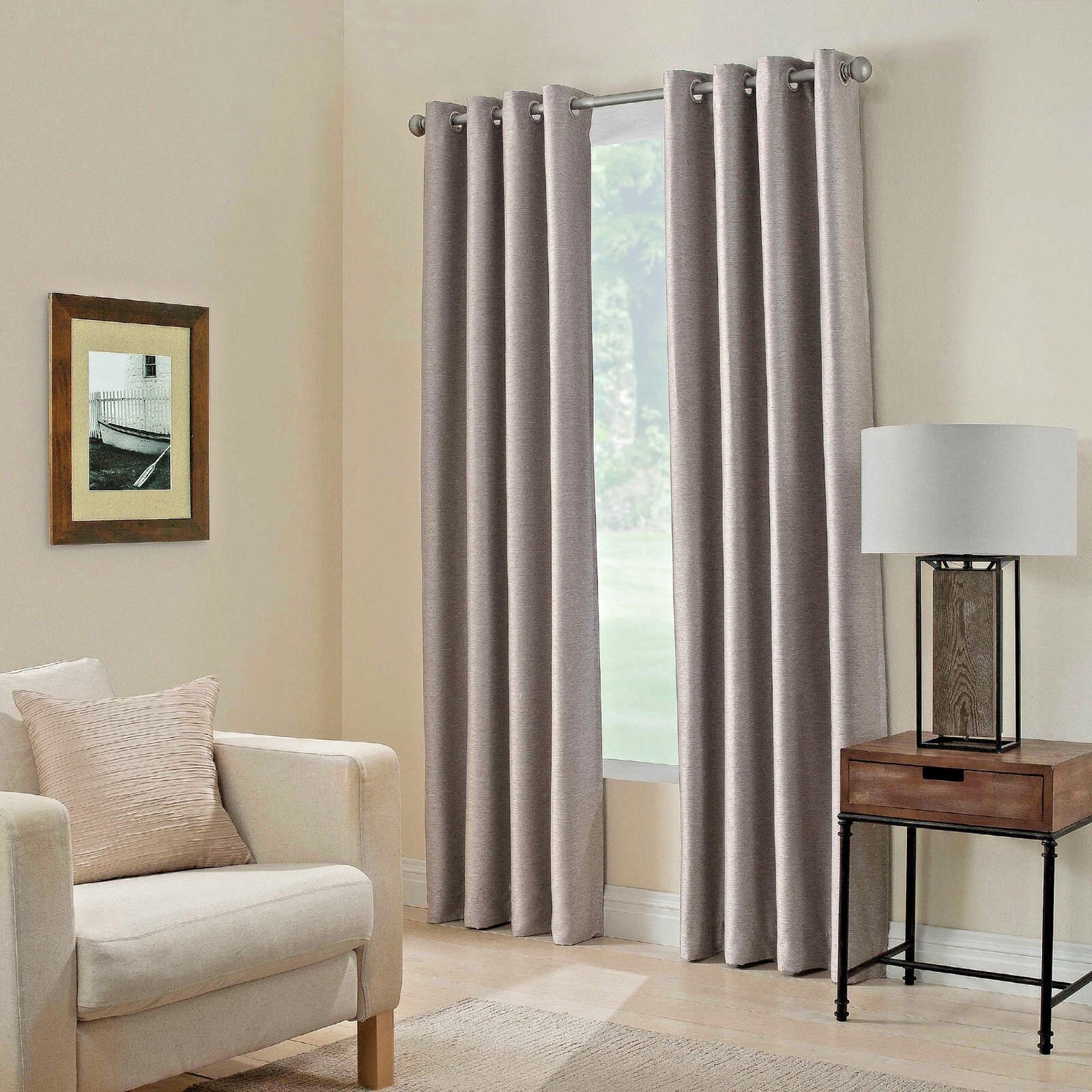 2 PANELS GROMMET MICRO WINDOW CURTAIN DRAPE FOAM LINED BLACKOUT THERMAL ...