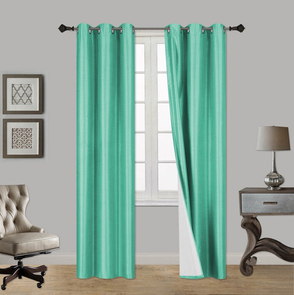 2 PANELS LINED HEAVY THICK BLACKOUT GROMMET WINDOW CURTAIN DRAPE ...