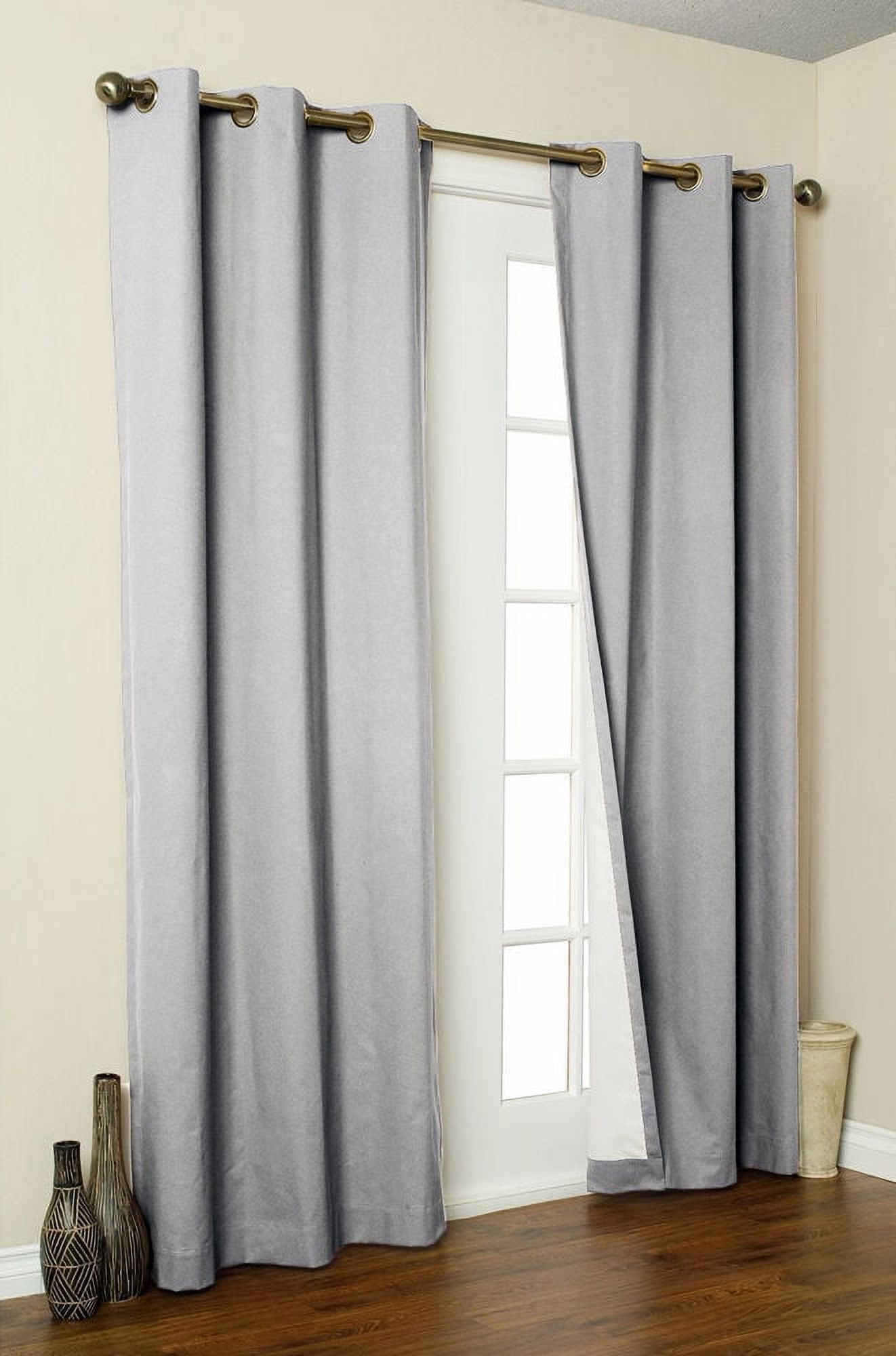 2 PANELS SILK BLACKOUT THERMAL GROMMET FOAM LINED WINDOW CURTAIN DRAPE ...