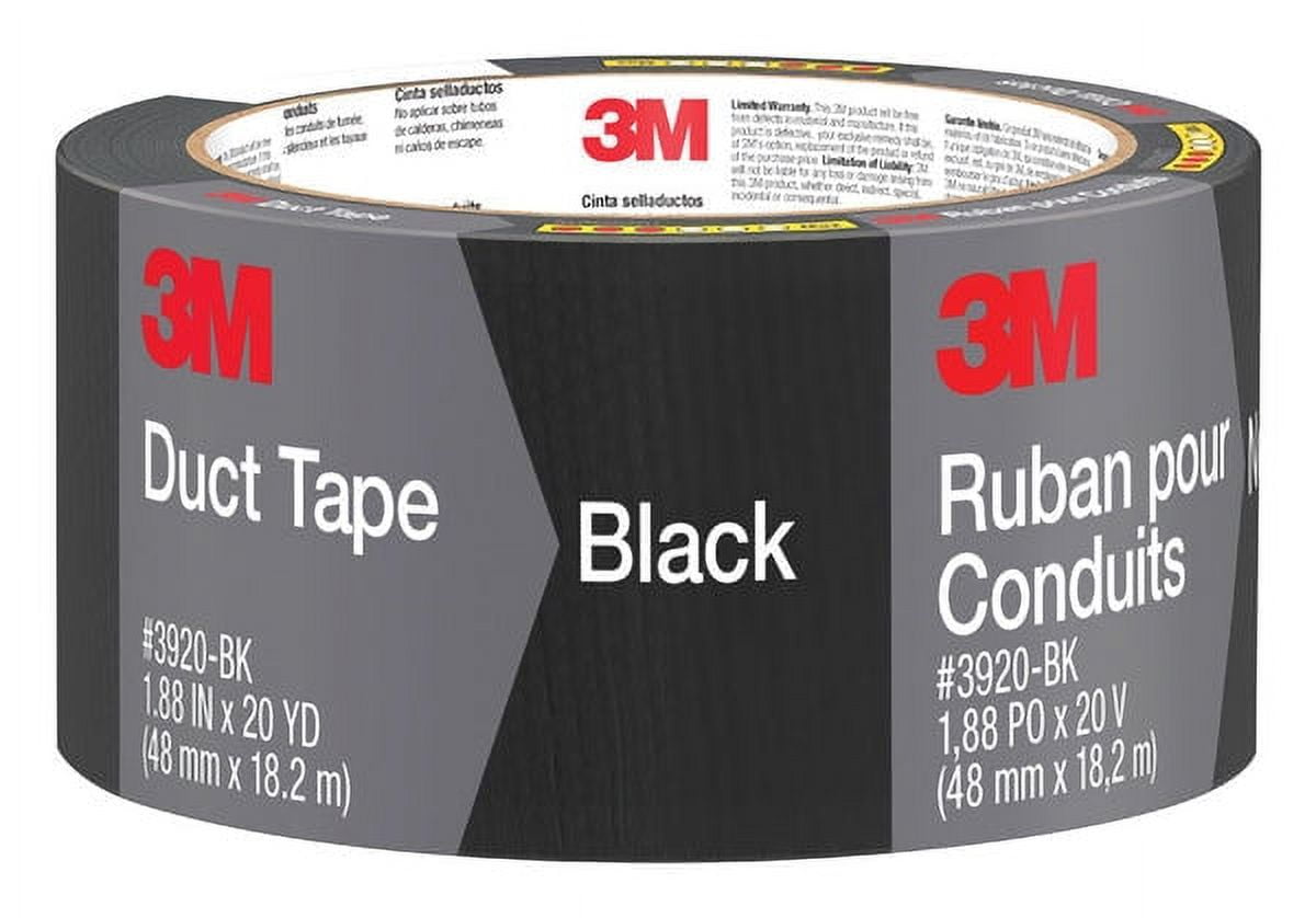 2 PC 3M Scotch 1.88 in. W X 20 yd L Black Solid Duct Tape - Walmart.com