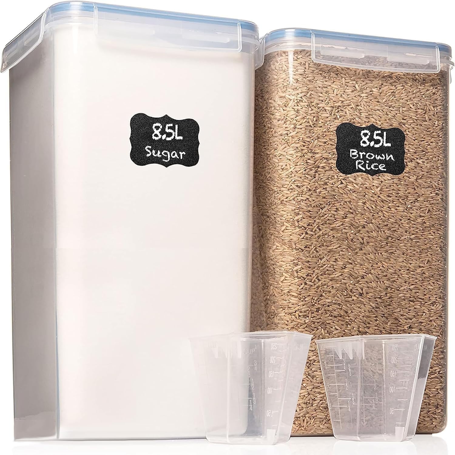 2 PC [8.5L / 287 Oz] Extra Large Airtight Food Storage Containers with ...