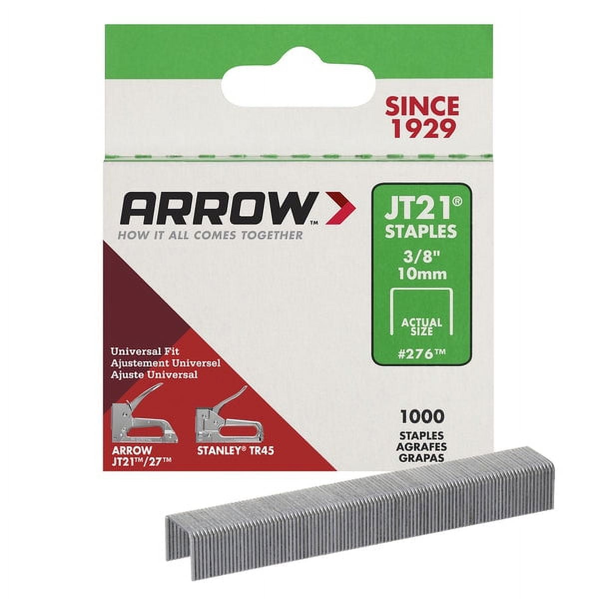 2 PC Arrow Fastener JT21 7/16 in. W x 3/8 in. L 23 Ga. Wide Crown Light ...