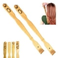 2 PC Bamboo Wood Back Scratcher Massager 18.5" Self-Massager Sturdy ...