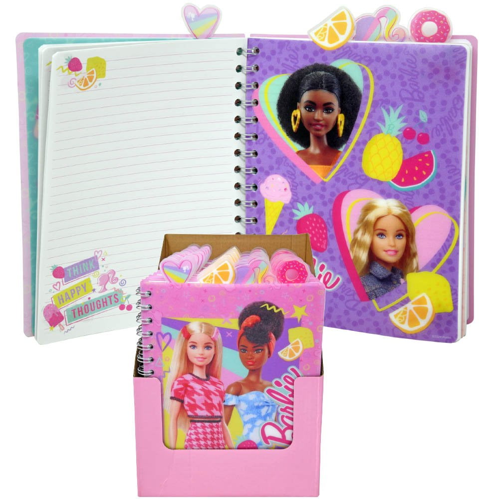 2 PC Barbie Tabbed Spiral 96pg Journal in PDQ - Walmart.com