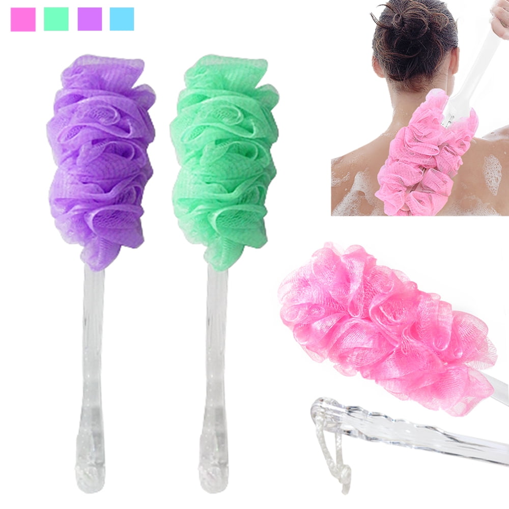 2 PC Bath Brush Long Handle Skin Exfoliating Shower Back Scrubber ...