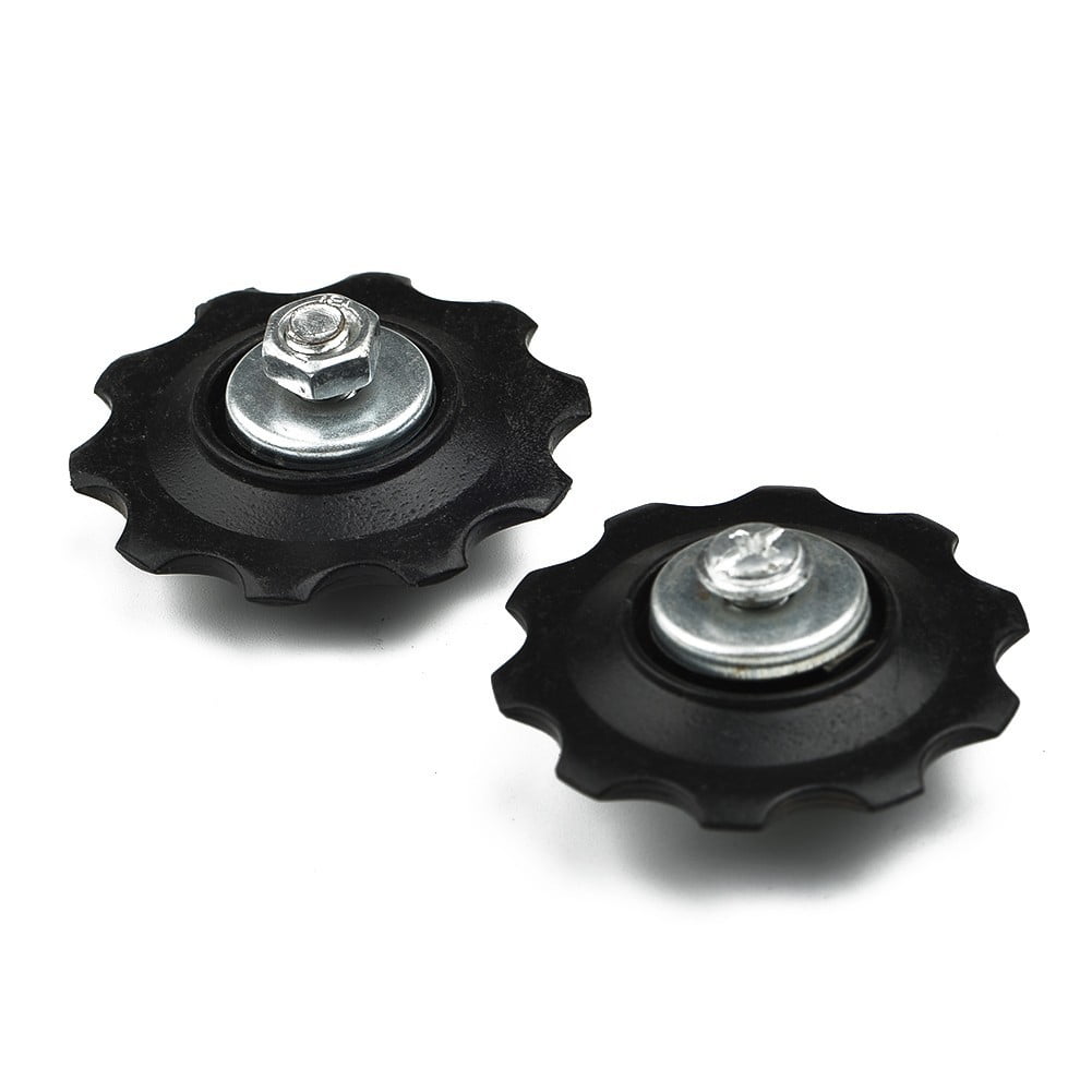 2 PC Bike Bicycle 6-7 Speed Rear Derailleur Plastic Wheels Guide Wheels ...
