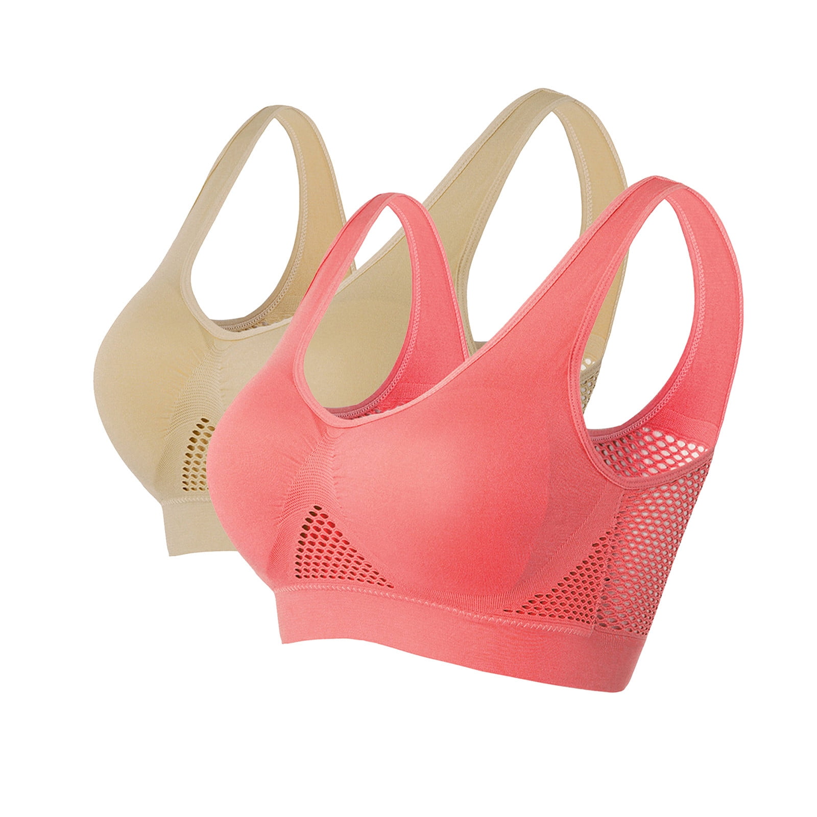 2 PC Breathable Cool Liftup Air Bra, 2024 New Large Size Yoga Bras Mesh ...