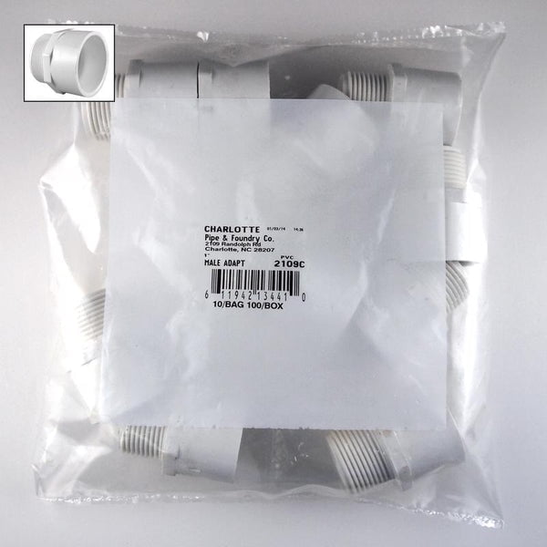 2 PC Charlotte Pipe Schedule 40 1 in. Slip X 1 in. D MPT PVC Pipe ...
