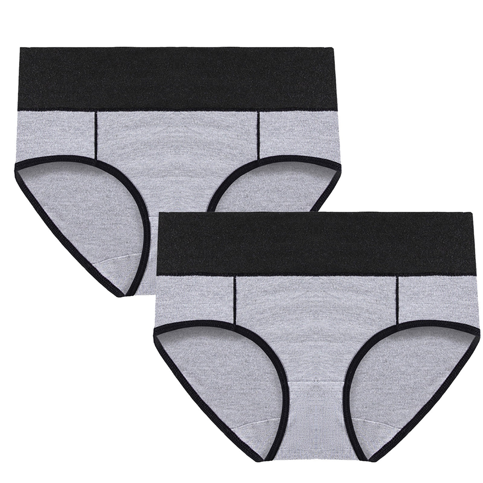 2 PC Cotton Underwear for Women High Waist Stretch Briefs Soft ...