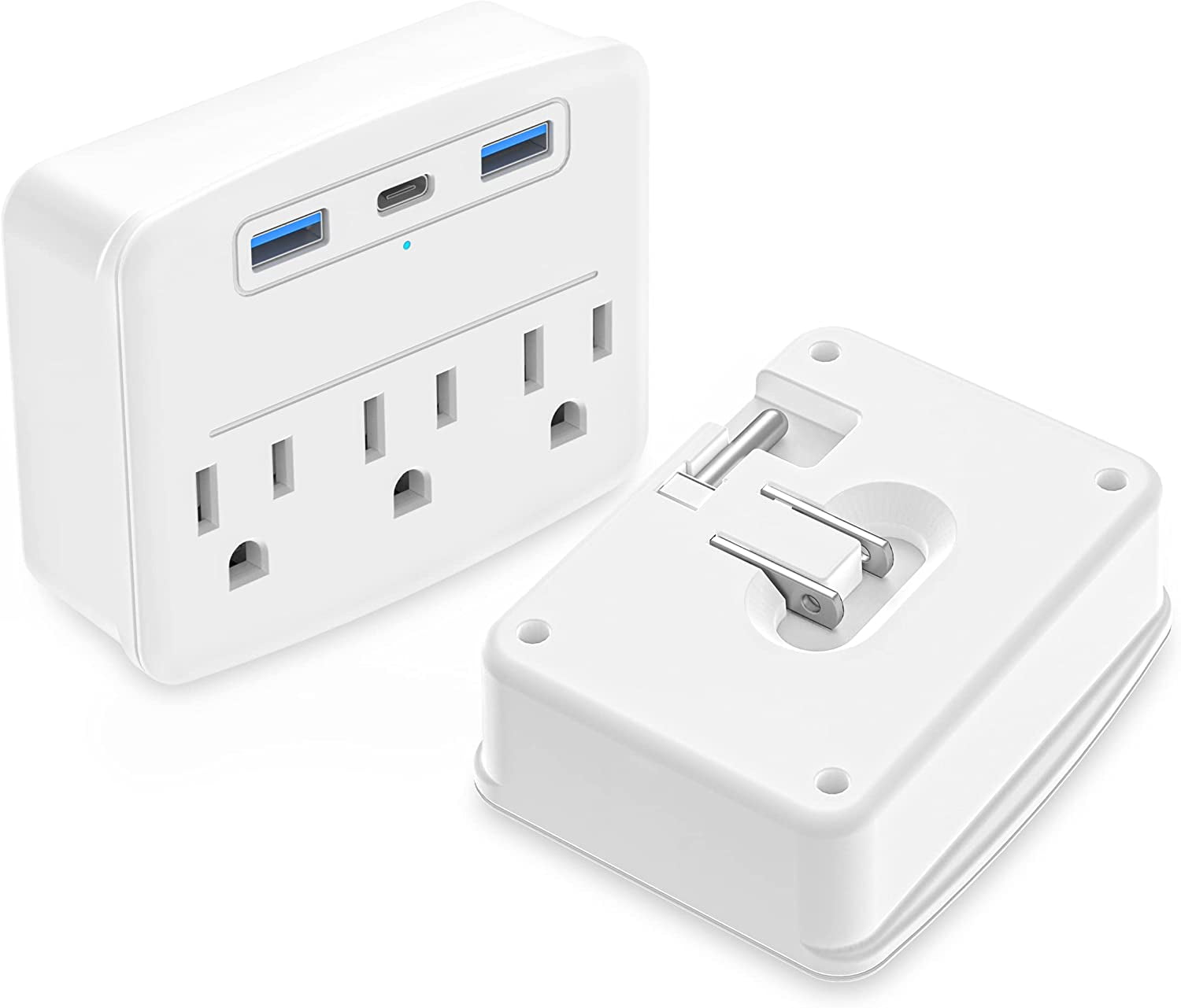 2 PC Cruise Power Strip Foldable Non Surge Protector with USB C Outlets ...