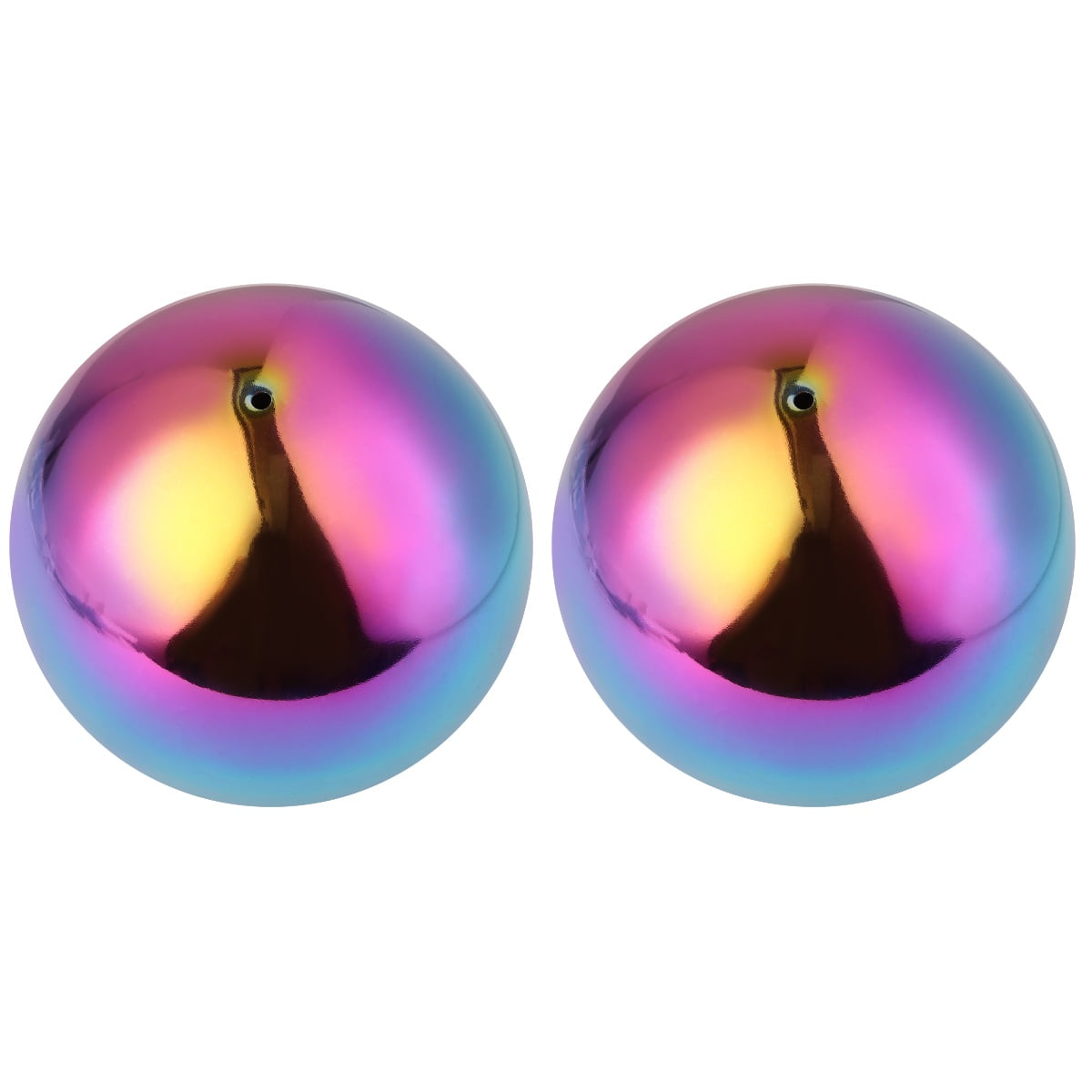 2 PC Decor Mirrors Stainless Steel Ball Round Metal Ball Garden Gazing ...