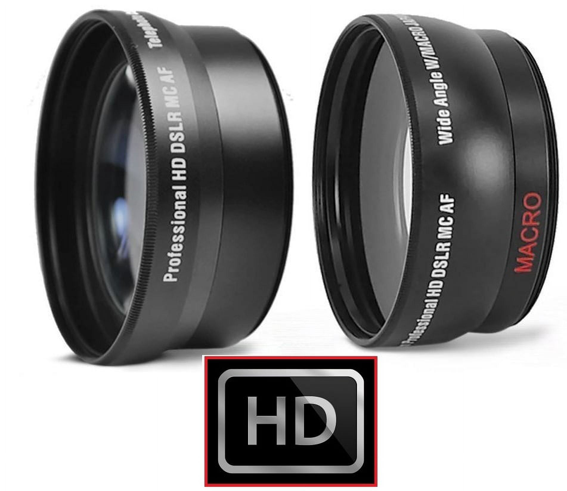 2-PC HI DEF LENS PRO HD WIDE ANGLE & TELEPHOTO LENS FOR CANON POWERSHOT ...