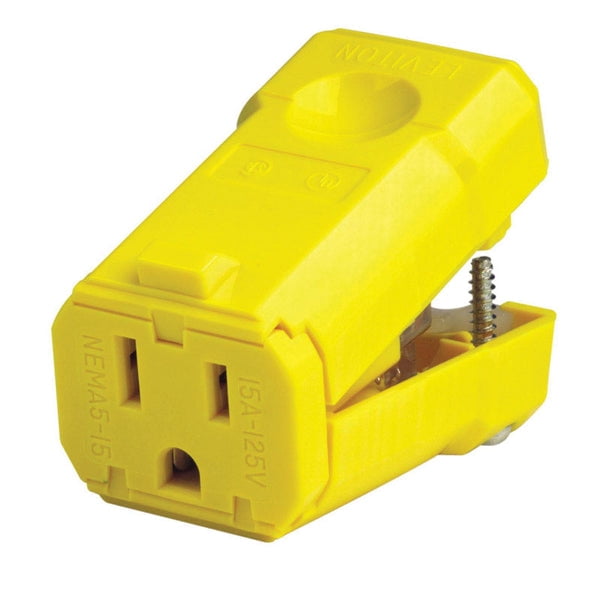 2 PC Leviton Industrial Nylon Ground/Straight Blade Plug 5-15R 2 Pole 3 ...
