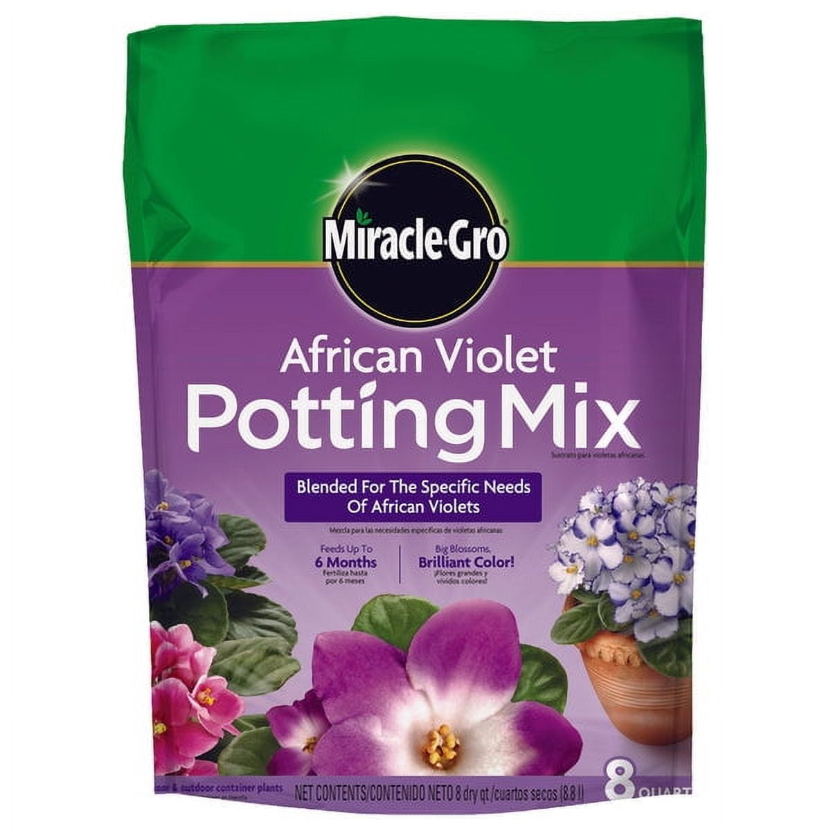 2 PC Miracle-Gro Flower Potting Mix 8 qt - Walmart.com