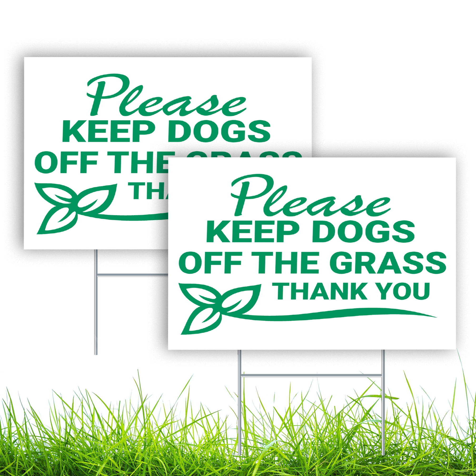 2 PC Please Keep Off Grass Sign with Stake - 8 x 12 Coroplast No ...