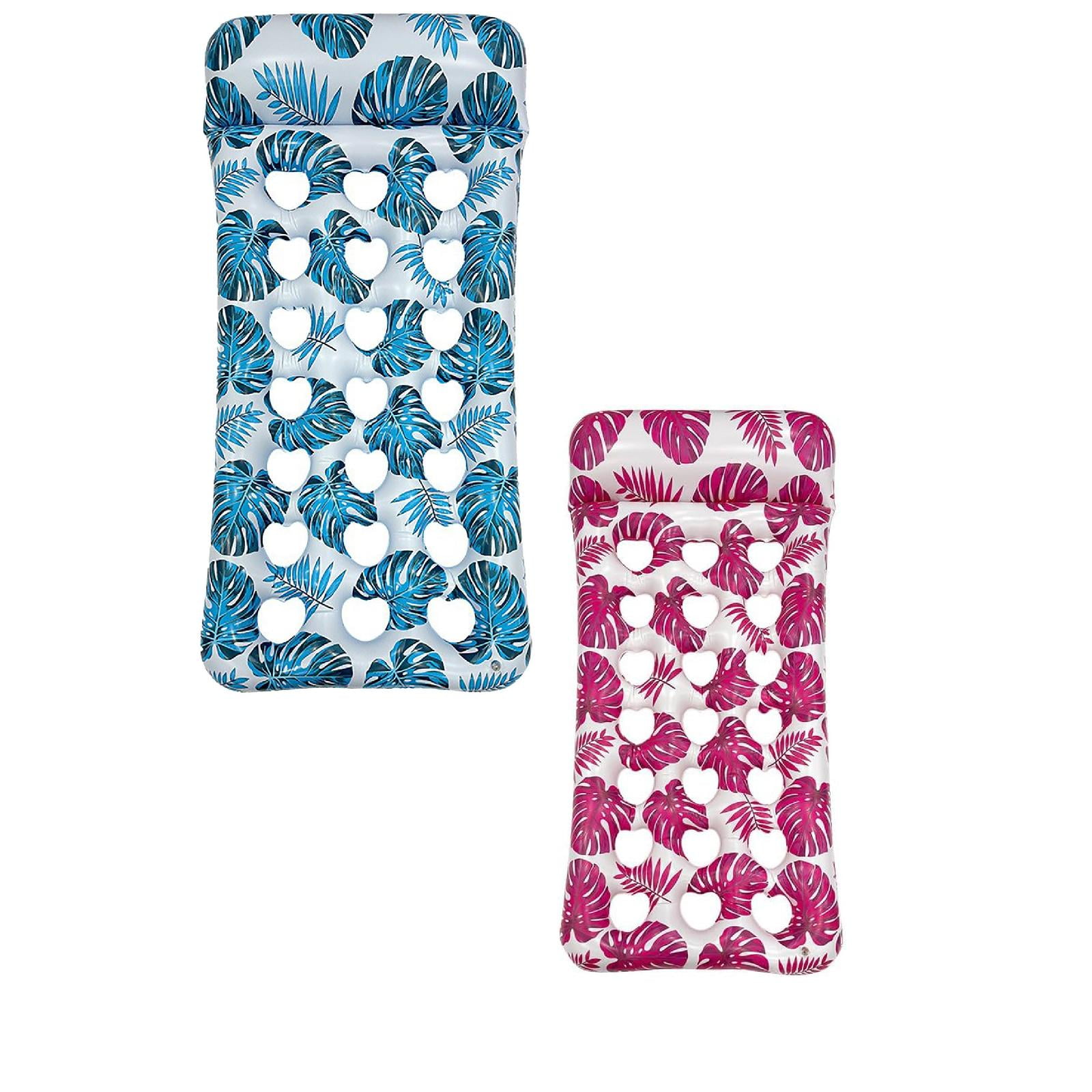 2 PC Pool Rafts for Adults, 65" x 33" Sun Tanning Bed Float with ...