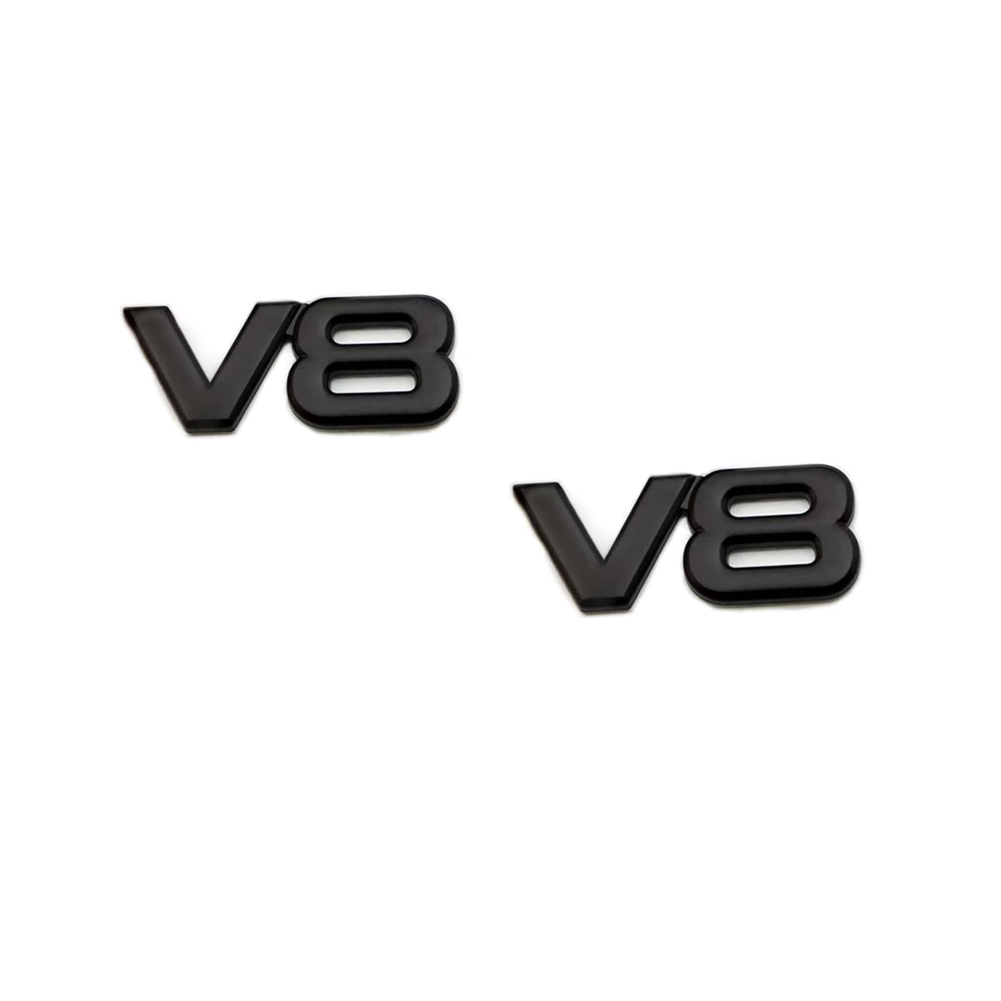 2 PC Premium 3D Metal V8 Alphabet Emblem Premium Car Logo V8 Badge ...
