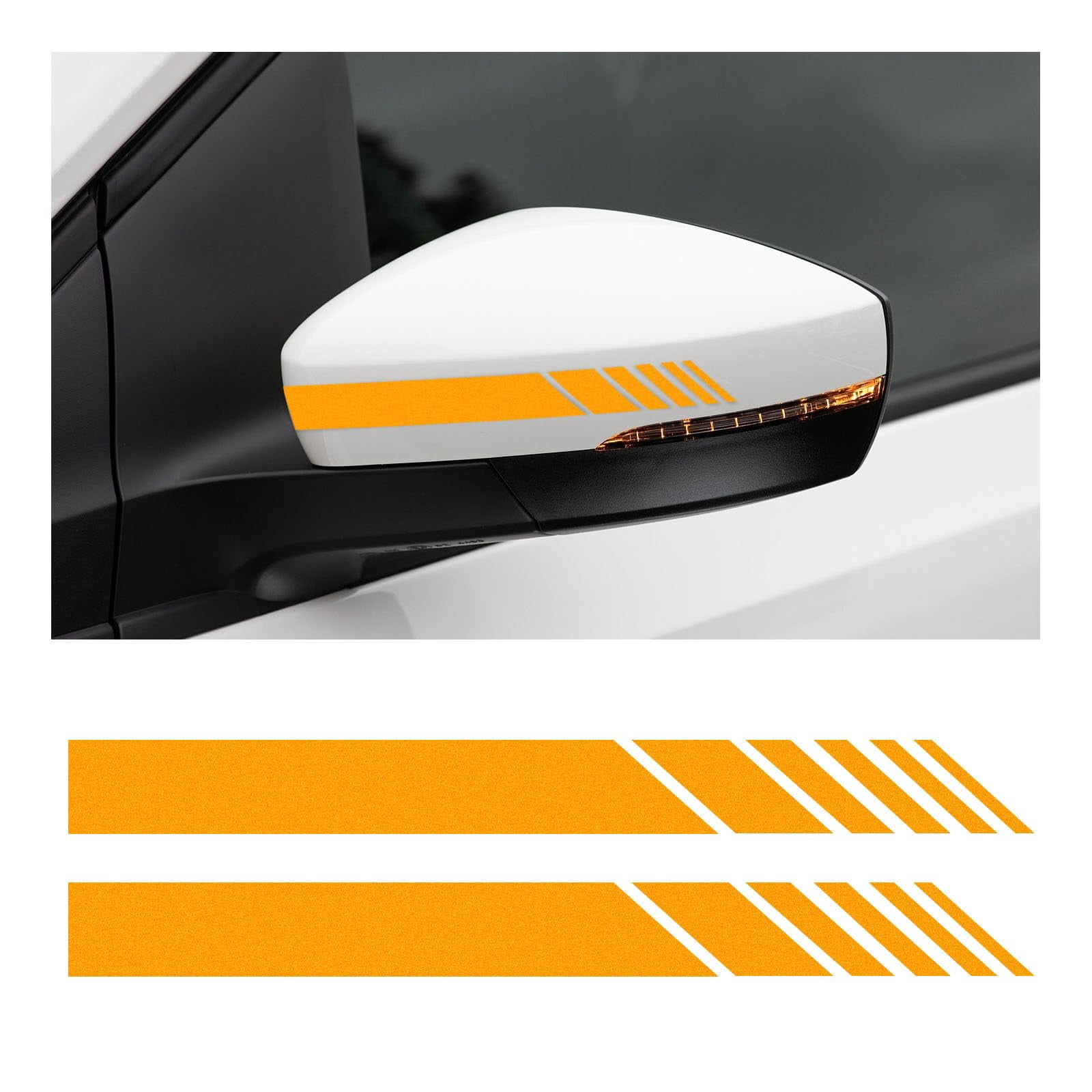 2 PC Rearview Mirror Sticker, Striped Car Pull Sticker, Car Exterior ...