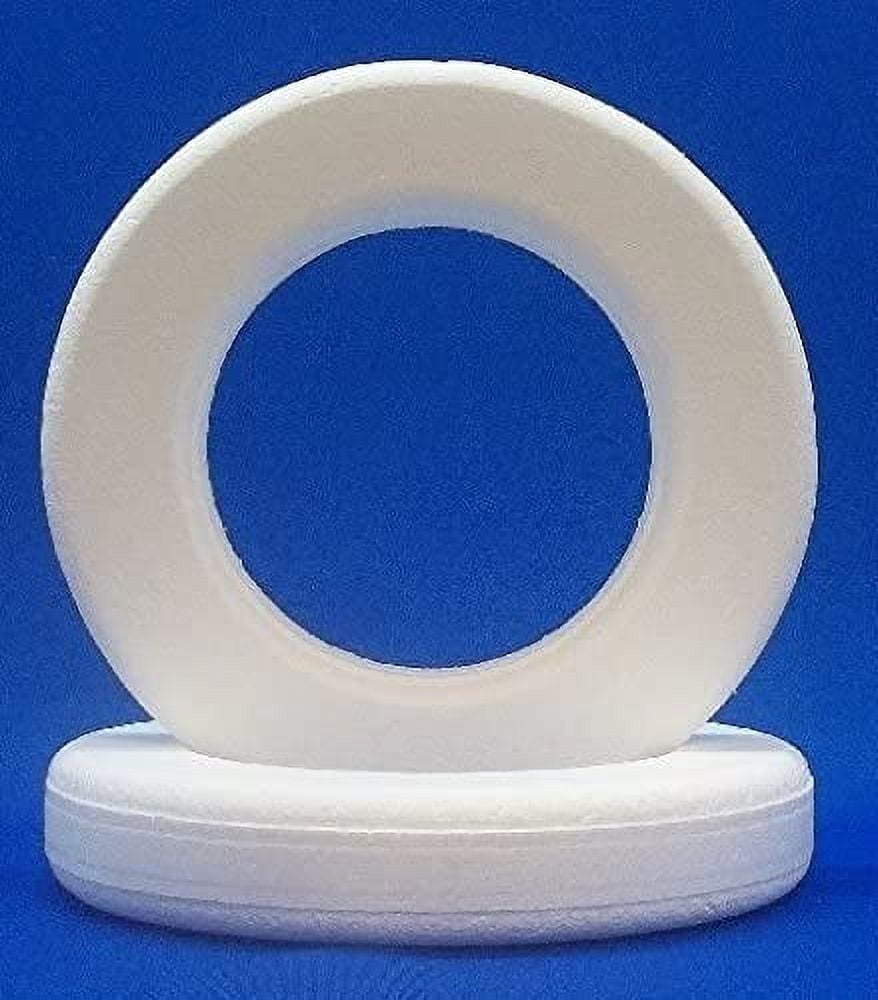 2 PC Set EPS Polystyrene Foam Wreaths 12" with Rounded Edges Floral ...