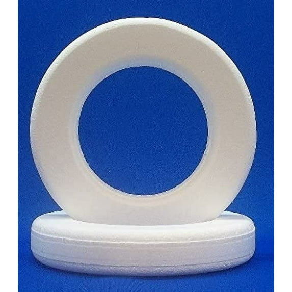 2 PC Set EPS Polystyrene Foam Wreaths 12" with Rounded Edges Floral ...