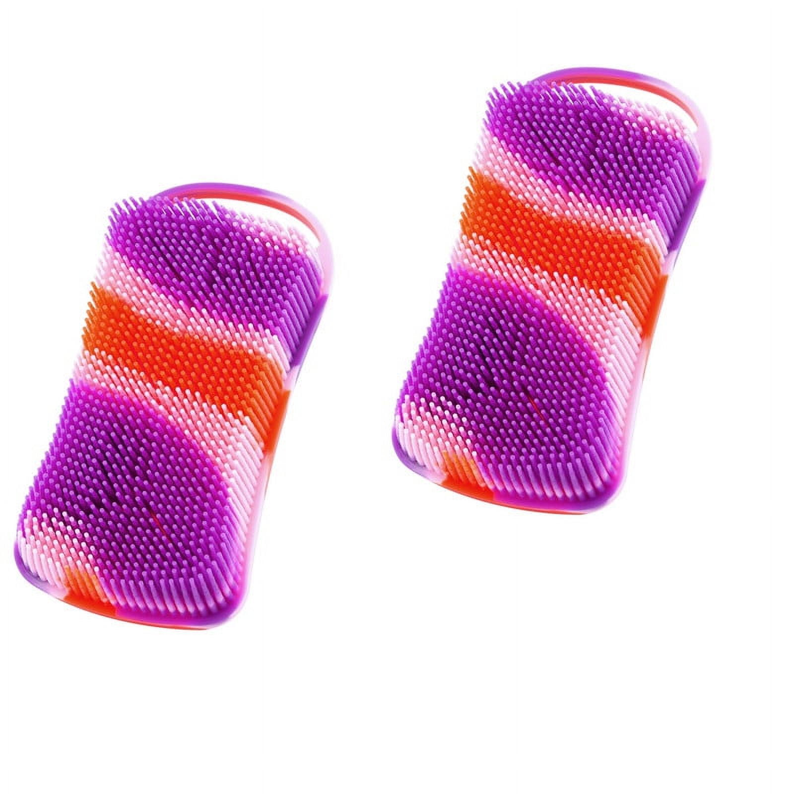 2 PC Silicone Exfoliating Body Scrubber Loofah Scalp Massager Shampoo ...