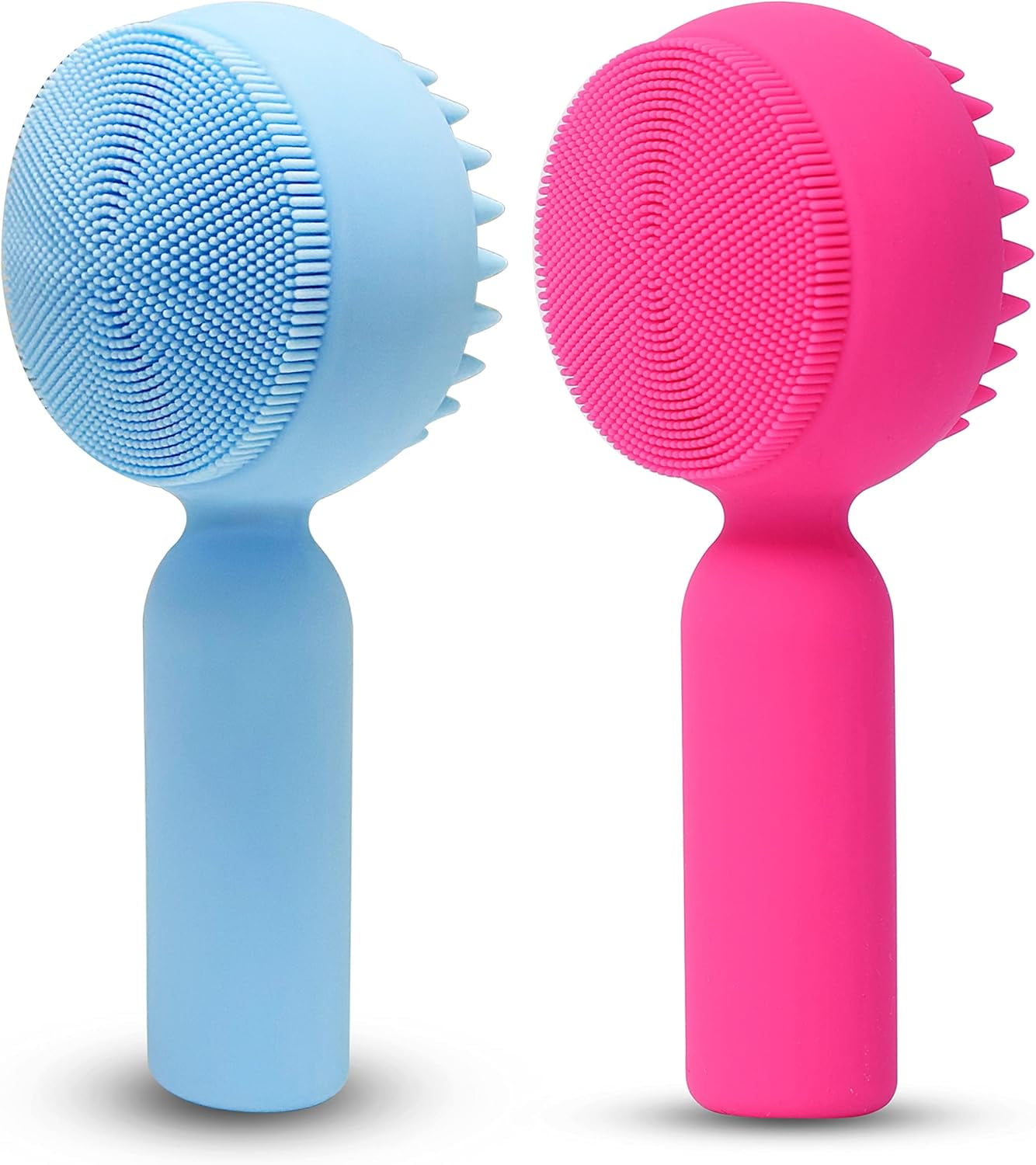 2 PC Silicone Facial Cleansing Brush 2 in 1 Facial Scrubber Manual ...