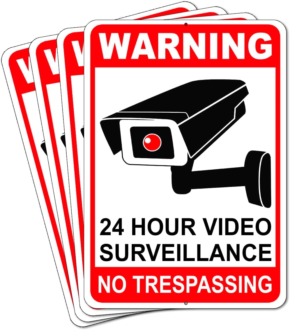 2 PC Video Surveillance Sign - 10x7 Aluminum Your on Camera Signs ...