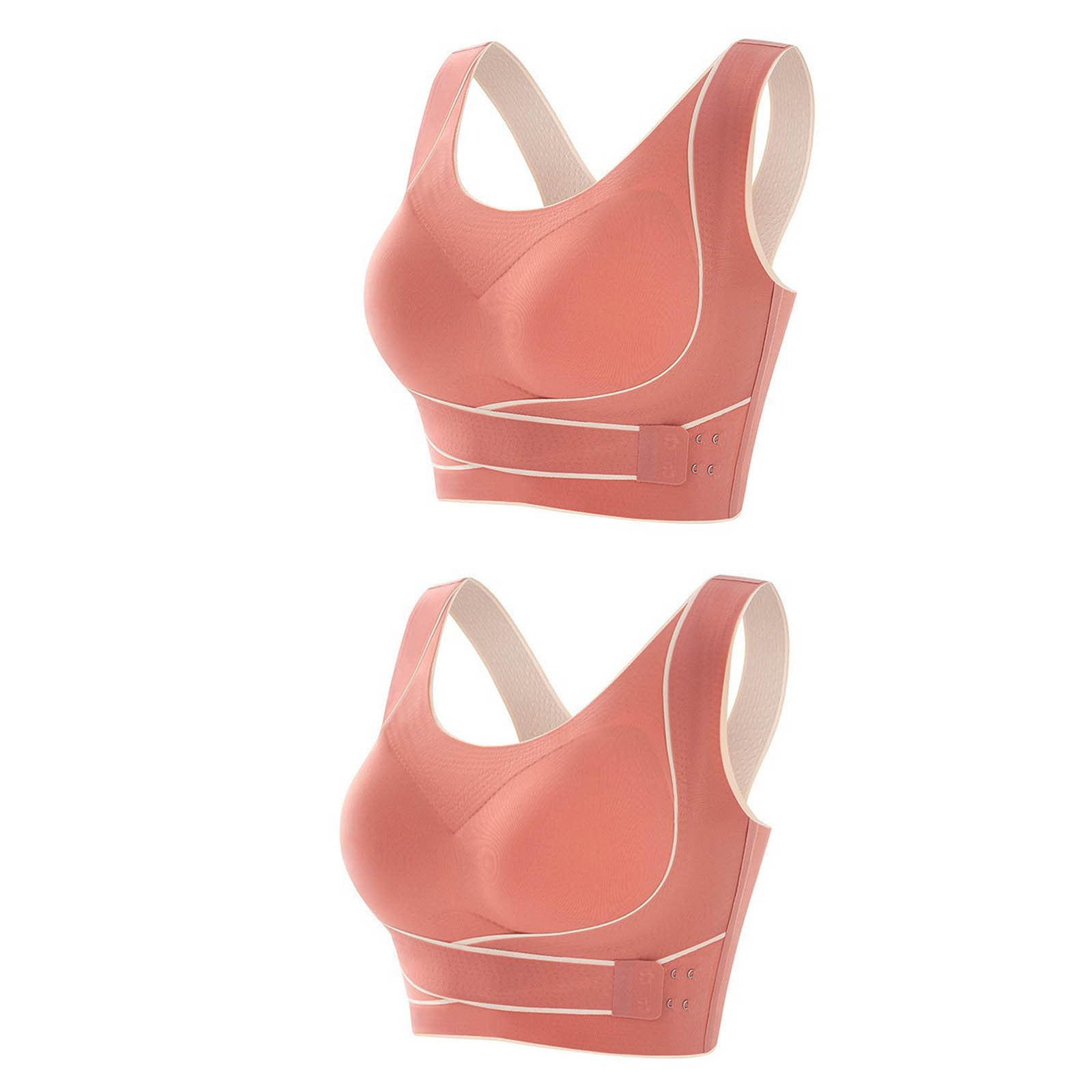 2 PC Wireless Bras for Women Push up Seamless Comfy Posture Corrector ...