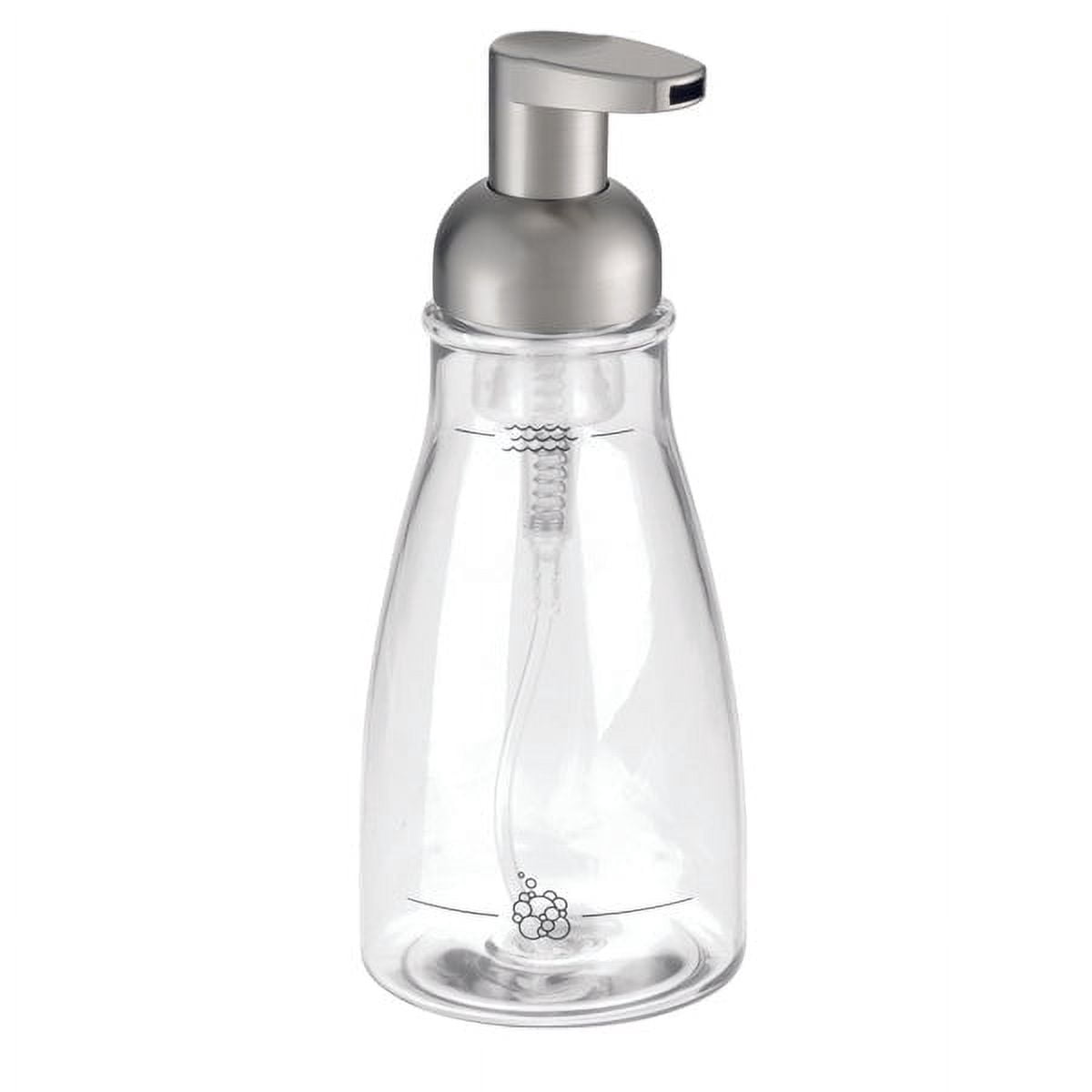 2 PC iDesign Brushed Nickel Clear Plastic Soap Dispenser - Walmart.com