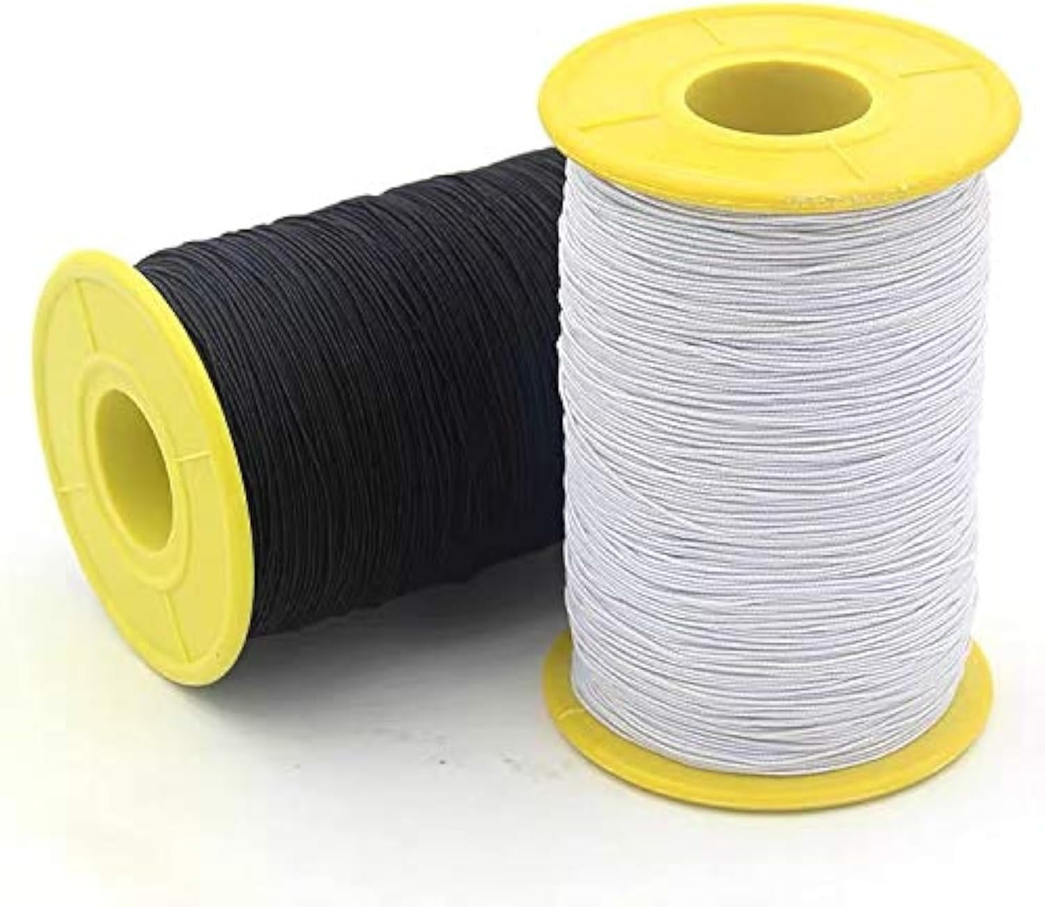 2 PCS 0.5mm Elastic Sewing Thread for Sewing Machine, 1100 Yards Black ...