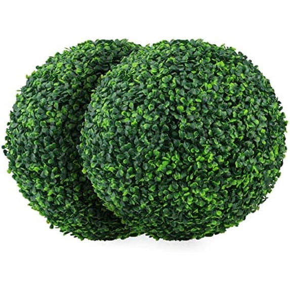 2 PCS 10 inch 4 Layers Artificial Plant Topiary Ball Faux Boxwood ...