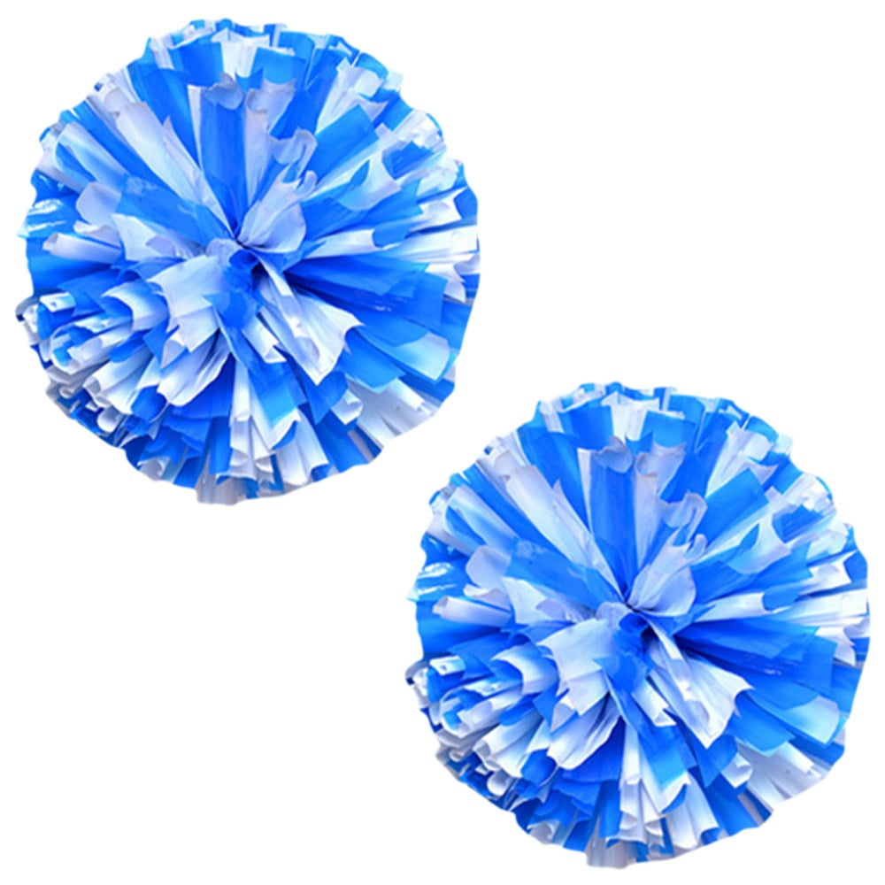 2 PCS 11"Cheerleading Pom Poms for Adult Kids, Metallic Foil & Plastic ...