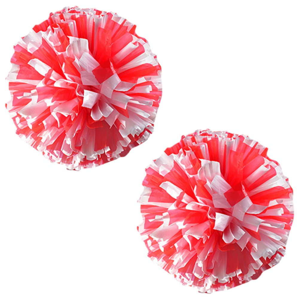 2 PCS 11"Cheerleading Pom Poms for Adult Kids, Metallic Foil & Plastic ...