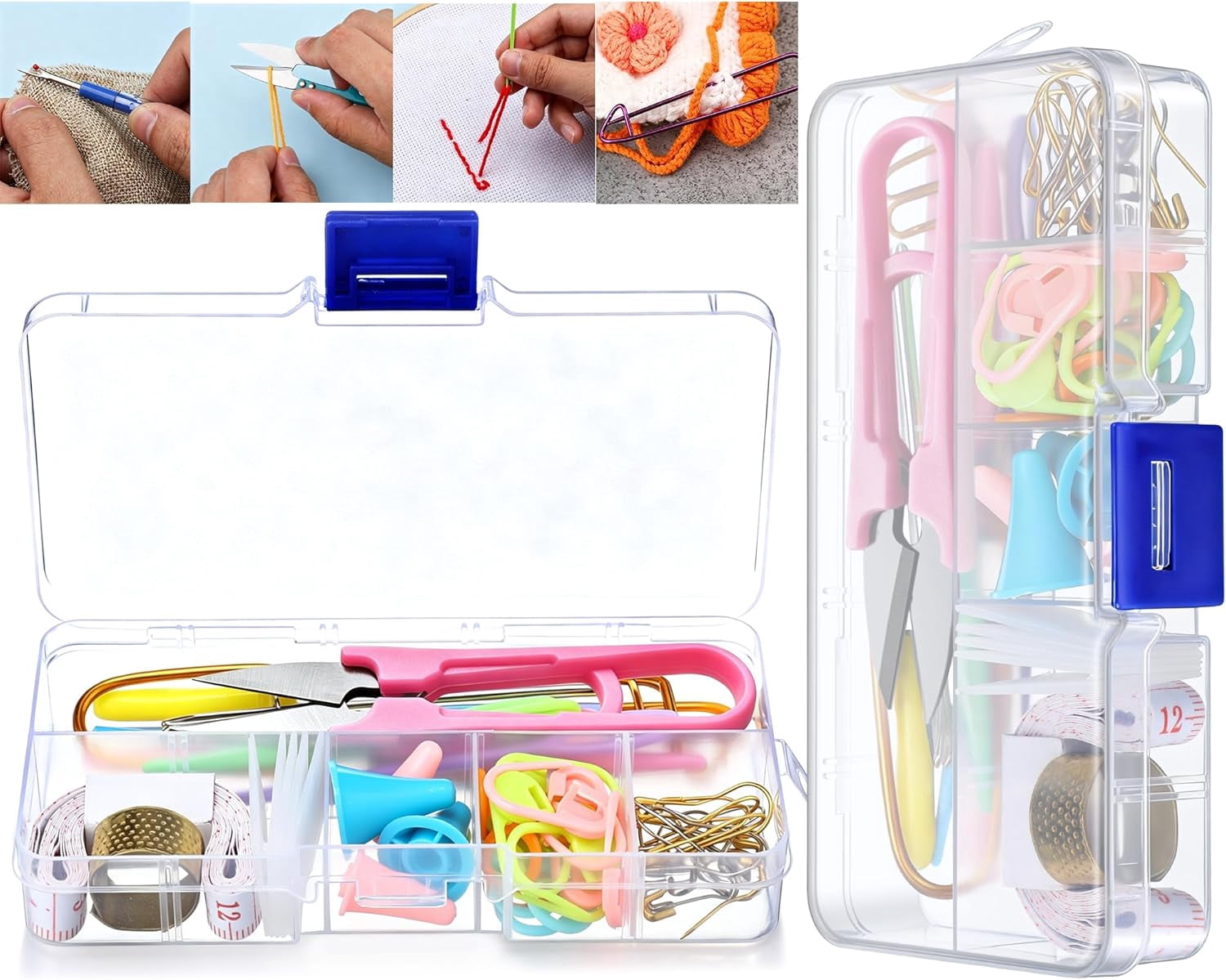 2 PCS 124Pcs Knitting Accessories with Case - Knitting Supplies Kit ...