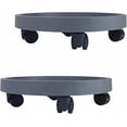 2 PCS 14 Inch Gray Rolling Plant Stand Pot Trolley with Wheels ...