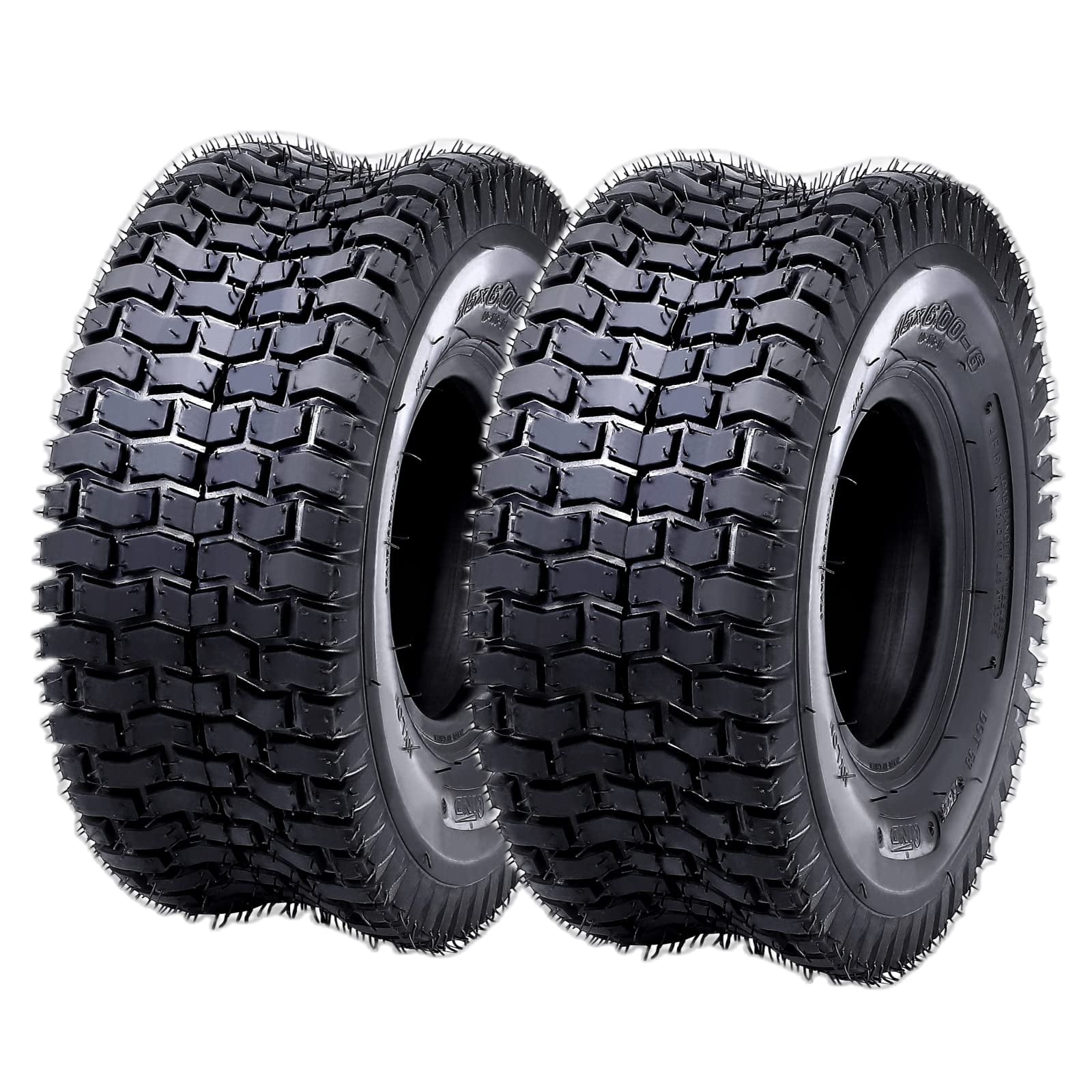 2 PCS 15x6.00-6 Lawn Mower Tires, 15x6.00-6 Turf Tires, 15x6.00-6 Golf ...