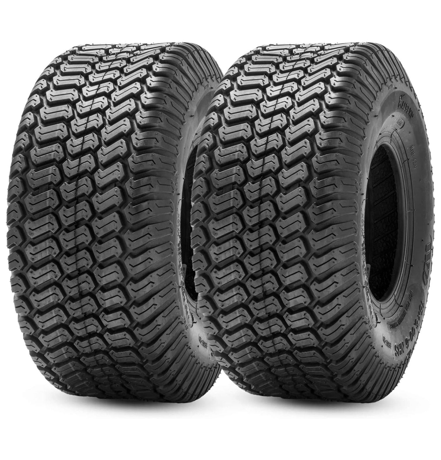 2 PCS 15x6.00-6 Lawn Mower Tires 4PR Turf Saver Lawn & Garden Tires for ...