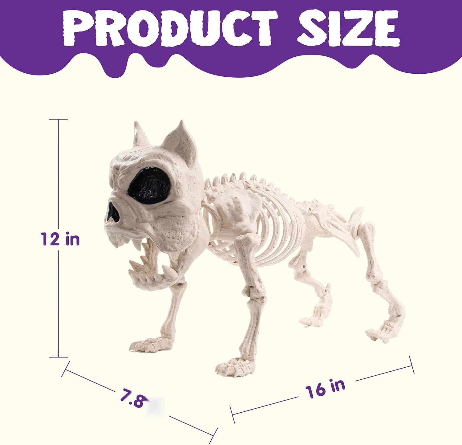 2 PCS 16" Poseable Dog Skeleton Halloween Decoration Animal Puppy ...