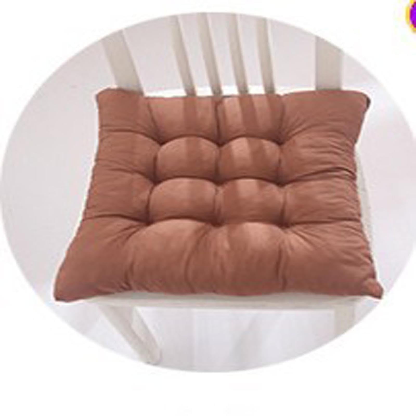 2 PCS 16 inch Square Chair Pad with Ties Soft Thick Solid Seat Mat ...