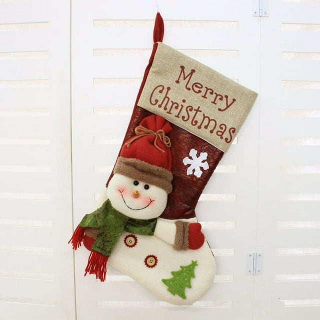 2 PCS 18" Christmas Stocking Classic Personalized Large Stockings Santa ...