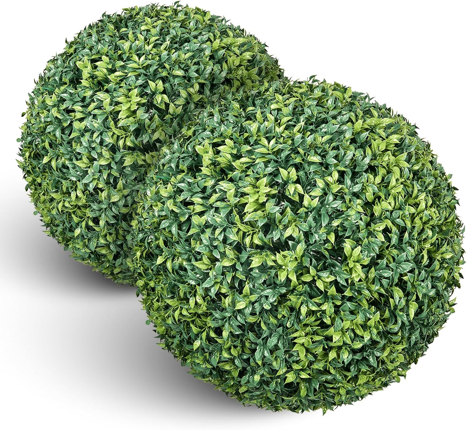 2 PCS 19" Artificial Plant Topiary Ball, Bowood Faux Balls with LED ...