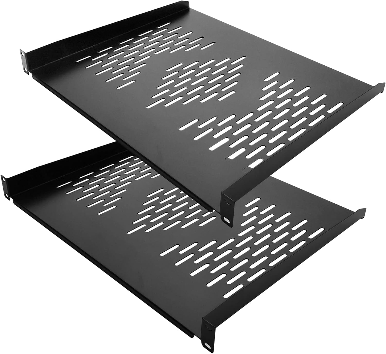 2 PCS 1U Server Rack Shelf 19” Rack-Mount Trays 16 Inches Vented ...
