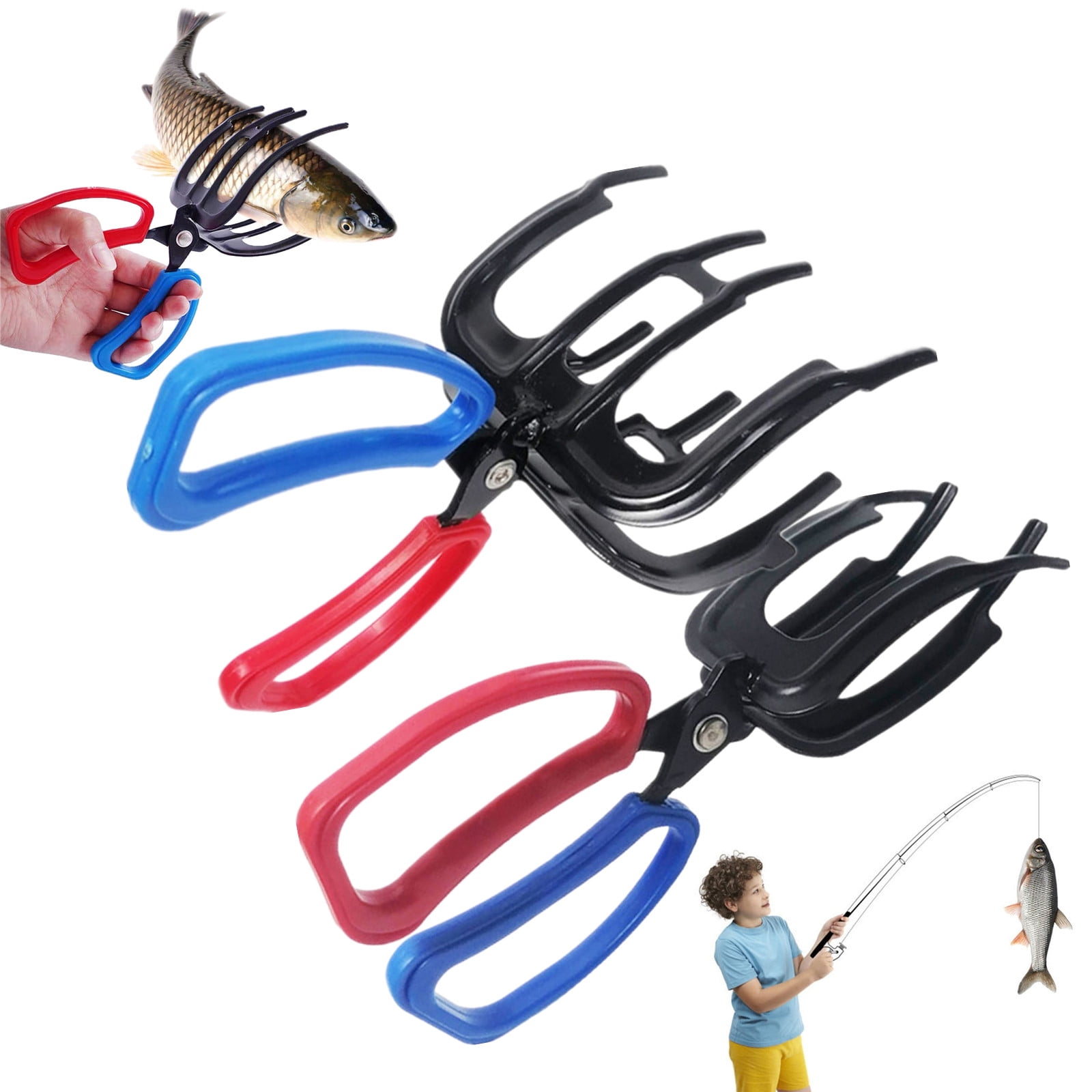 2 PCS 2 Claw Fish Gripper, Multifunctional Metal Fish Control Clamp ...