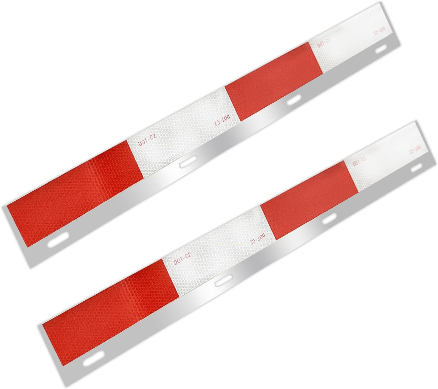 2 PCS 24"x 3" Aluminum Mud Flap Reflector Reflective Tape Fit for Semi ...